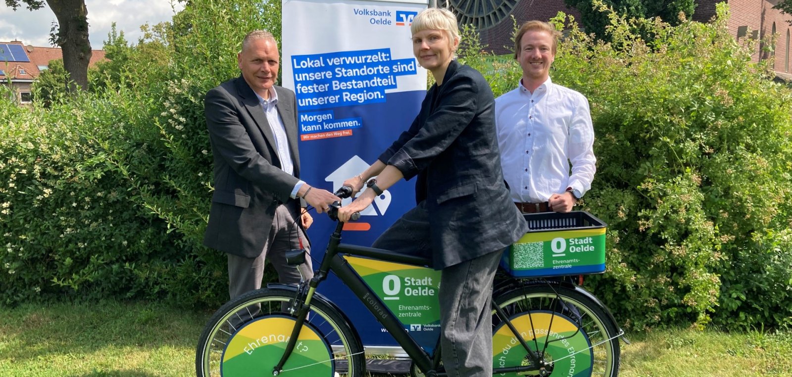 Werbefahrrad der Ehrenamtszentrale im Oelder Stadtbild | Stadt Oelde